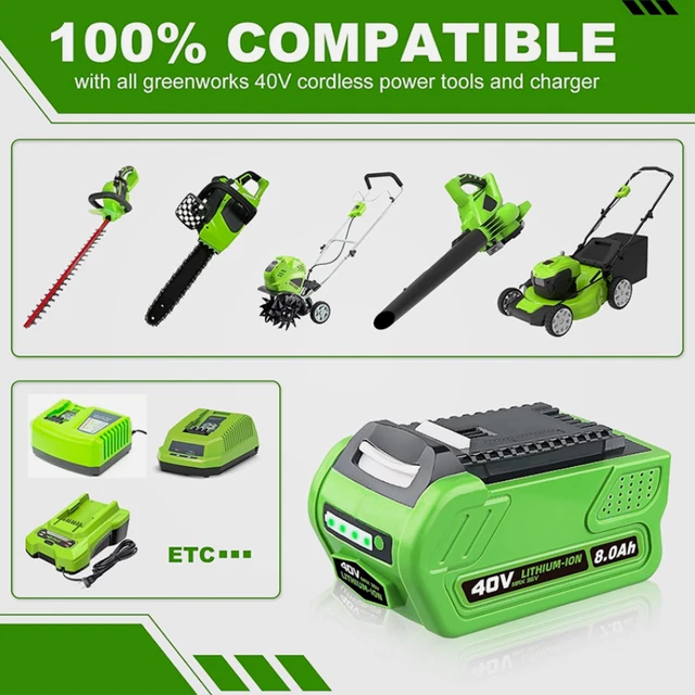 40V 6,0AH 8AH Für Greenworks Akku G-MAX 29462 29472 29252 Li-Ion ...