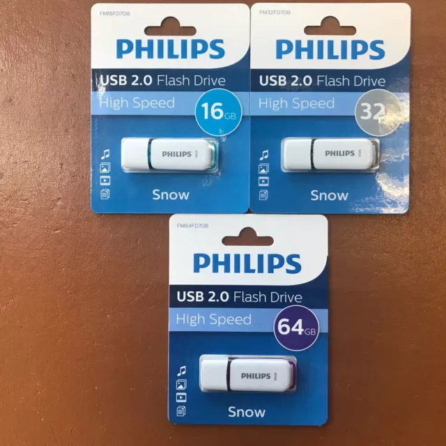 PHILIPS 16 GB 32 GB 64 GB SNOW HIGH SPEED USB Flash Drive Memory Stick ...
