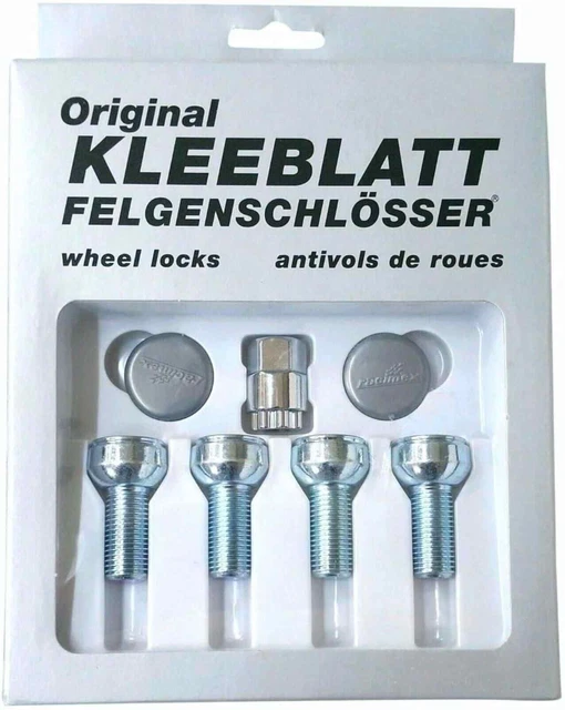 ORIGINAL KLEEBLATT FELGENSCHLÖSSER M14x1,5x28mm Kugelbund R13 ...