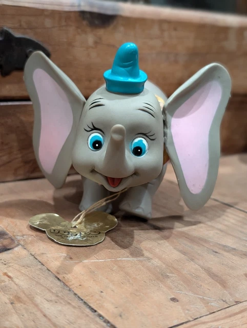VTG WALT DISNEY Production Dumbo Figure Plastic/Vinyl Hong Kong 6” Rare ...