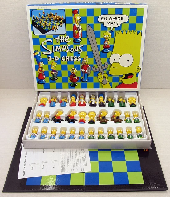 MINT THE SIMPSONS 3D Chess Set 1997 - 100% Complete & With Instructions ...
