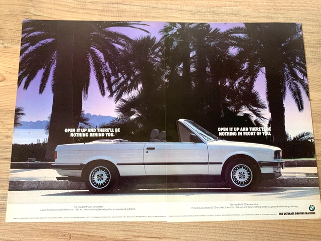 BMW E30 325I CONVERTIBLE - FRAMEABLE WALL ART ORIGINAL CLASSIC CAR ...