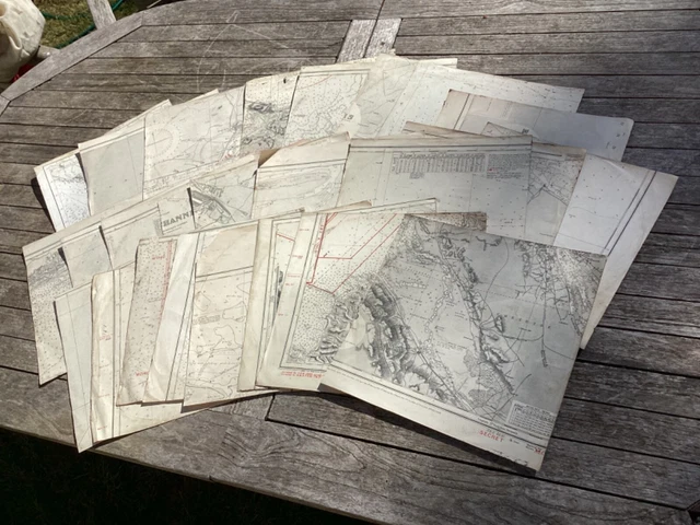 RARE SET OF x24 British military ww1 & ww2 dated maps top secret ...