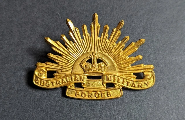 AUSTRALIAN MILITARY FORCES Rising Sun Slouch Hat Badge AMOR SYD 4th ... AUSTRALIAN MILITARY FORCES Rising Sun Slouch Hat Badge AMOR SYD 4th ...