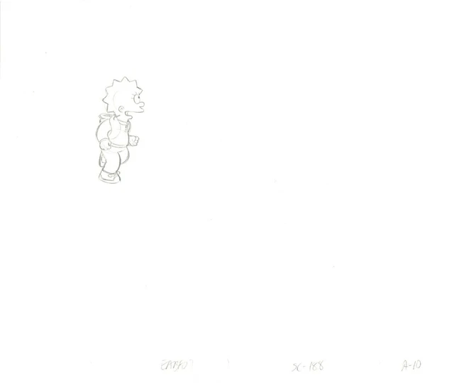 THE SIMPSONS LISA Simpsons Animation cel Drawing FOX 2003 10 £45.71 ...