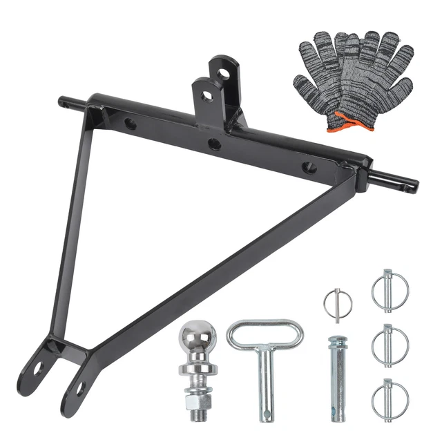 3 POINT LINKAGE TOW HITCH Compact Tractor Mounted Towing Cat 1 Triangle ...