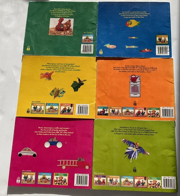 PLAY SCHOOL ABC Kids Books Lot X6 PB Vintage 90s House Garden Bush City ...