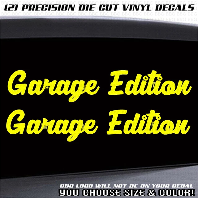 GARAGE EDITION VINYL Decal Sticker SET Lettering Build Project Frame ...