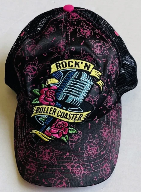 DISNEY PARKS ROCK 'n' Roller Coaster Baseball Cap Trucker Roses ...