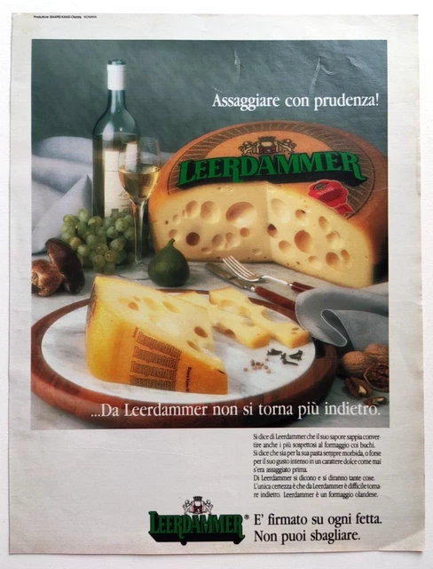 PUBBLICITA' LEERDAMMER FORMAGGIO Coi Buchi Vintage Ads Advertising 1988 ...