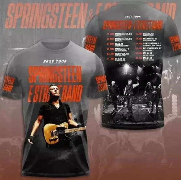 BRUCE SPRINGSTEEN 2025 Tour 3D Printed T-Shirt Size S-5Xl £16.98 ...