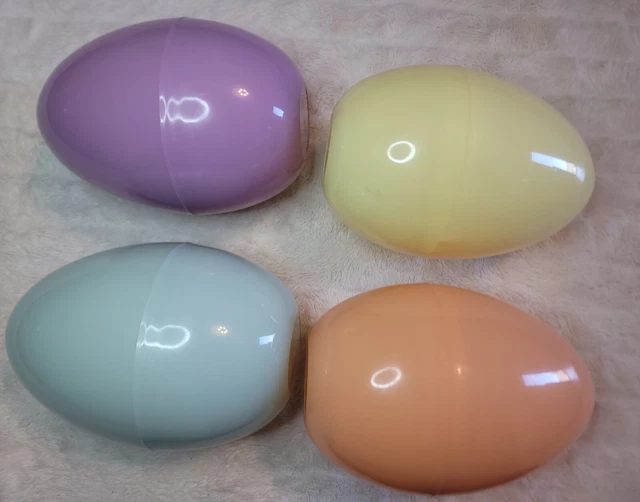 LARGE FILLABLE PLASTIC Easter Eggs Pastel Colors Empty Lot Of 4 £4.80 ...
