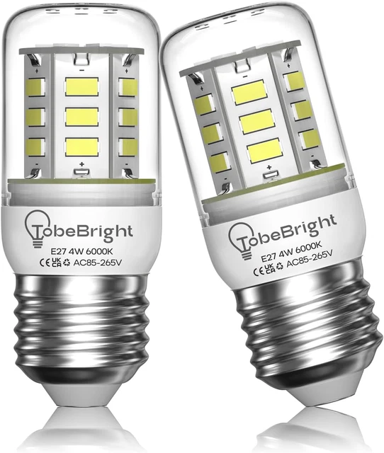 TOBEBRIGHT SCREW IN Light Bulb 4W E27 LED Bulb Cool White 6000K LED ...