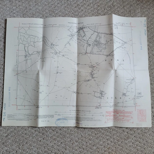 ORIGINAL WW2 KENT, Reculver 1942 Map Britain War British Military Wwii ...