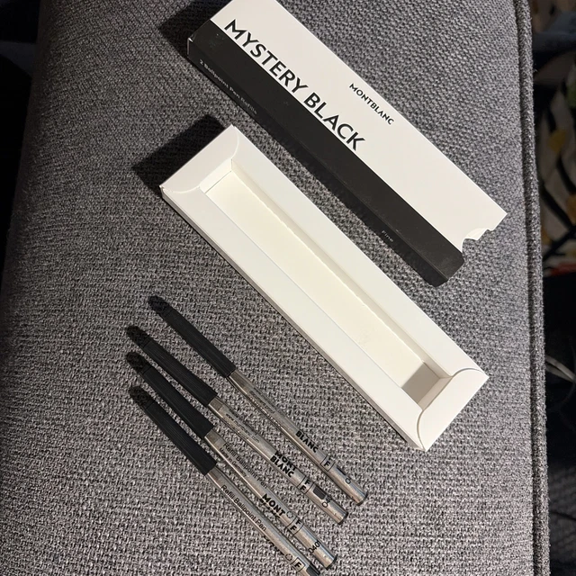 MONTBLANC MYSTERY BLACK Ballpoint Pen Refills - pack of 4 (Fine) $60.00 ...