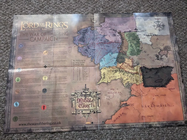 WAR OF THE Ring Campaign Poster - Map LoTR Games Workshop Lord Of The ...