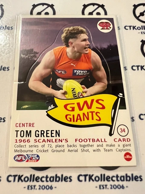 2024 AFL TEAMCOACH Scanlens Die-Cut Tom Green #34 GWS EUR 0,92 ...