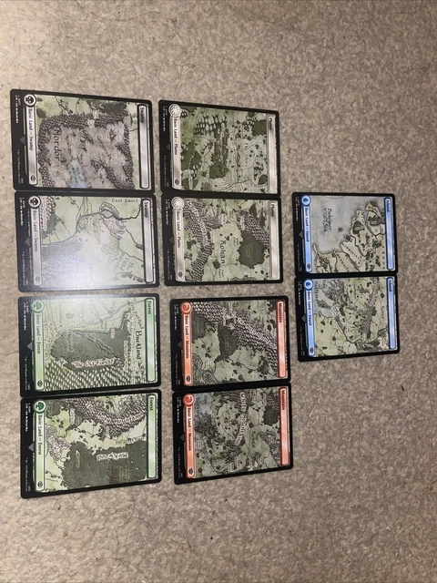 FULL ART MIDDLE EARTH MAP Lands Set 10 Lord of The Rings Magic The ...