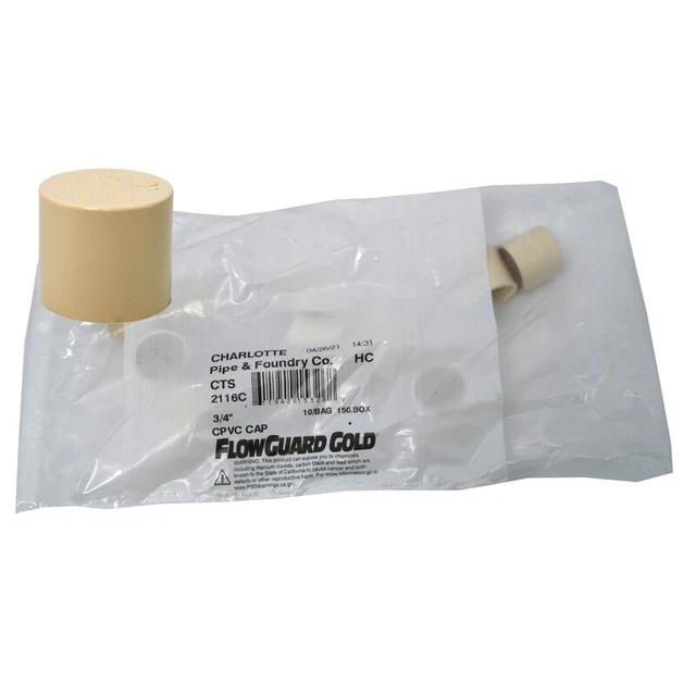 CHARLOTTE PIPE FLOWGUARD 3/4 in. Slip CPVC Drain Cap 10 pk £9.51 ...