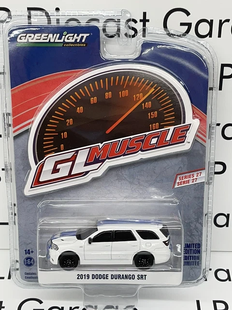 GREENLIGHT 2019 DODGE Durango SRT blanc avec bande bleue 1:64 moulé ...
