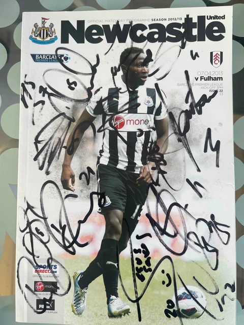 NUFC MULTI-SIGNED NEWCASTLE v Fulham Premier League football programme ...