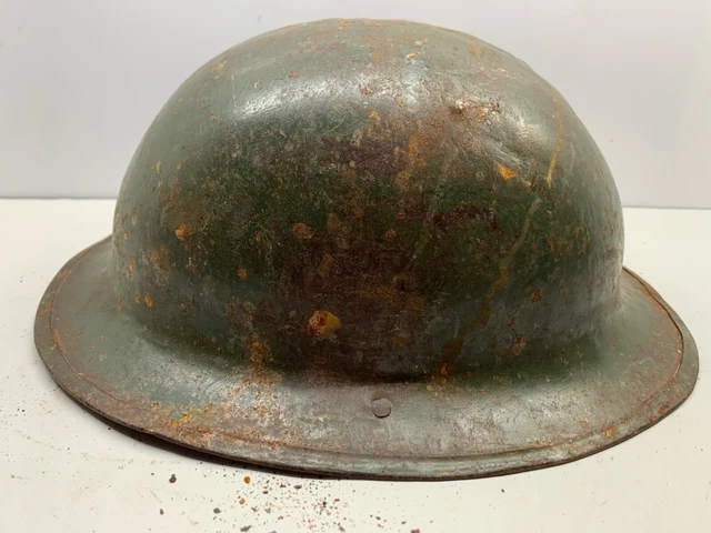 ORIGINAL BRITISH ARMY Mk1* Brodie Helmet - WW1 / WW2 Combat Sevice ...