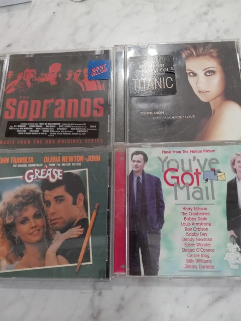 4 MOVIE CD Sound Tracks: The Sopranos, Grease, Titanic, Youve Got Mail ...