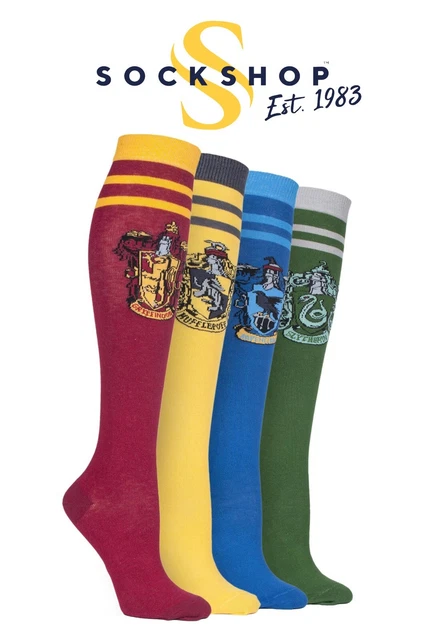 HARRY POTTER KNEE High Cotton Socks Womens Hogwarts House Badges ...