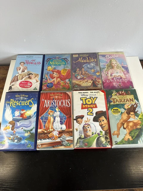 DISNEY CLASSICS VHS Bundle X8 Alladin Toy Story Barbie Little Mermaid ...