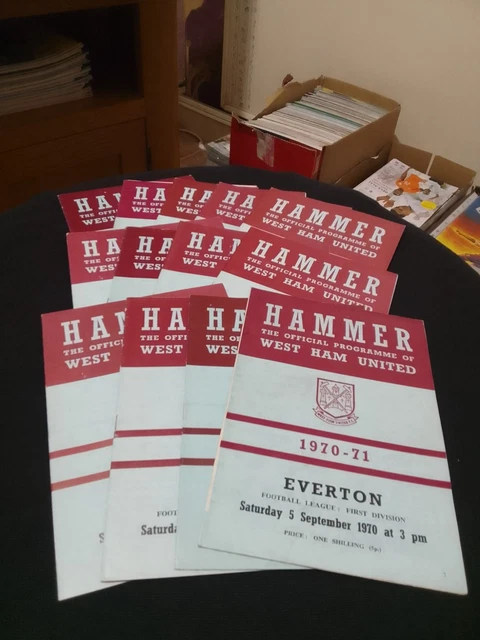 WEST HAM UNITED 1970/1971 Home Football Programme Collection (Bulk Lot ...