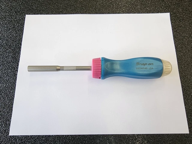 SNAP-ON TOOLS USA NEW TRI-PEARL WHITE/BLUE/PINK Ratcheting Screwdriver ...