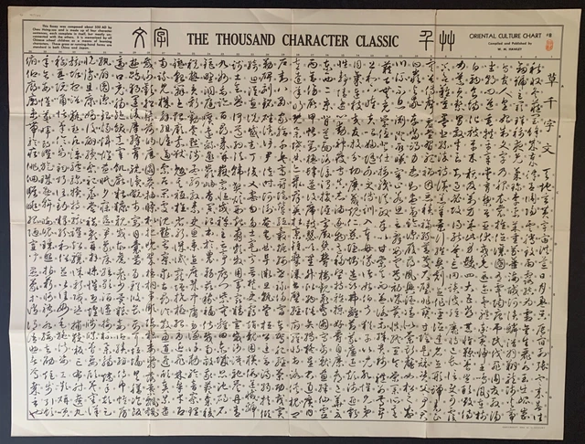 ORIENTAL CULTURE CHART #8 W.M. Hawley 1950s Ancient Chinese Language ...
