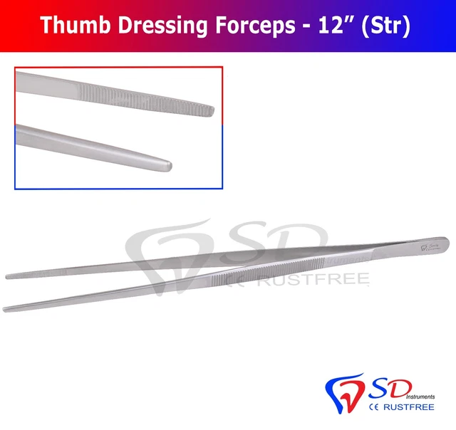 STAINLESS STEEL MEGA Tweezer Extra Long Forceps 12" LONG TIP STRAIGHT ...