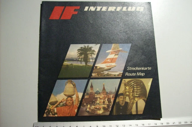 DDR INTERFLUG, STRECKENKARTE 1975, Route Map, Landkarte EUR 1,00 ...