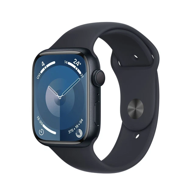 APPLE WATCH SERIES 9 45mm Aluminum Case with Sport Band - Midnight, M/L ...