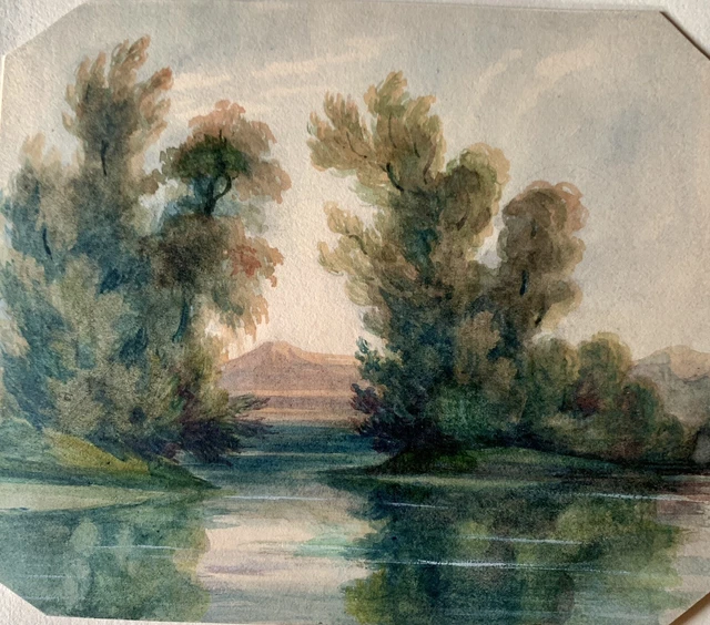 PETIT DESSIN ANCIEN Aquarelle XIXEME OLD MASTER DRAWING Paysage Bord Eau EUR 39,00 - PicClick FR