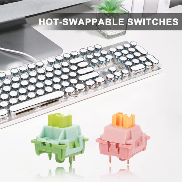 SILENT KEYBOARD SWITCH Hot-swappable 35pcs Mechanical Switches Peach ...