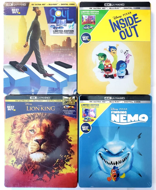 SOUL 4K/INSIDE OUT 4K/Finding Nemo 4K/Lion King 2019 4K+Blu-ray (4x ...