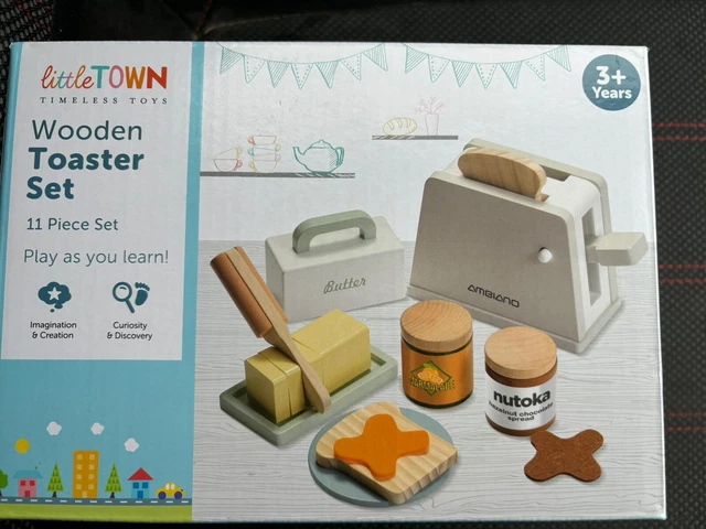 ALDI LITTLE TOWN Wooden Toaster Set (New and Sealed) £13.99 - PicClick UK