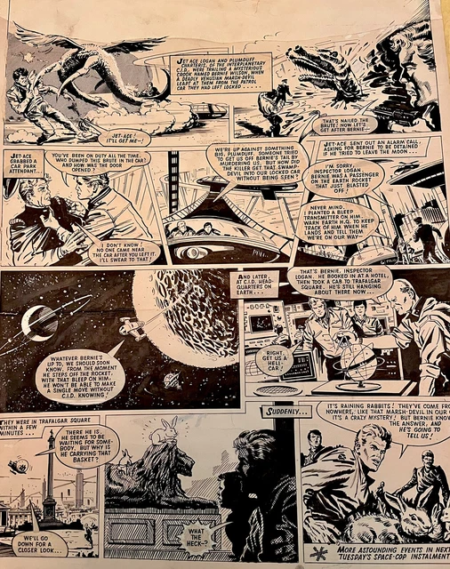 ORIGINAL COMIC ART of Jet Ace Logan. Tiger British Weekly - 18 July ...