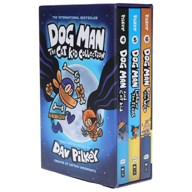 DOG MAN: BOOK 4-6 Graphic Novels by Dav Pilkey 3 Books Box Set - Ages 6-12 - HB £23.99 - PicClick UK