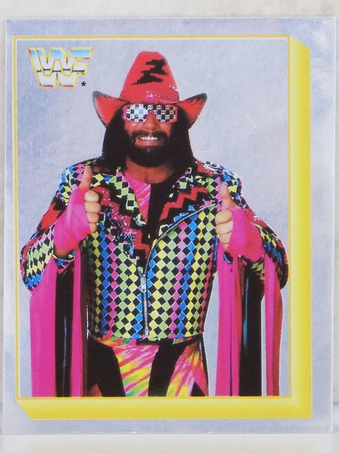WWF MACHO MAN Randy Savage Merlin 1994 Foil Sticker 119 Wrestling Wwe ...