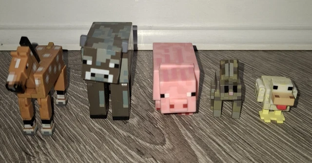 MINECRAFT ANIMALS ACTION Figure Toys Bundle Of 18 Cat, Horse, Pig ...