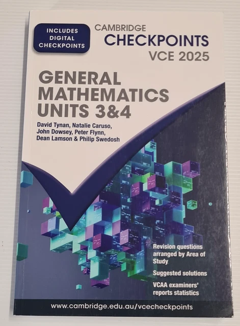 CAMBRIDGE CHECKPOINTS VCE 2025 General Mathematics Units 3 & 4 Study ...