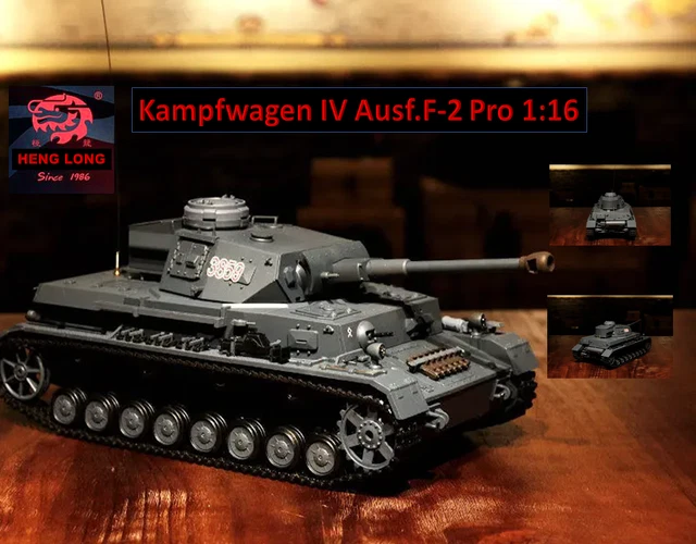 RC PANZER &KAMPFWAGEN IV Ausf.F-2" Heng Long 1:16 Grau mit Rauch&Sound ...