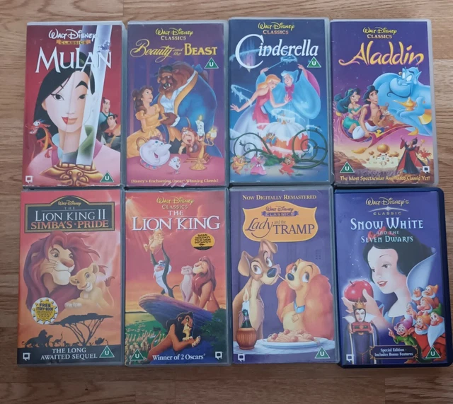 DISNEY CLASSIC VIDEO Bundle Snow White Lion King Aladdin Mulan ...