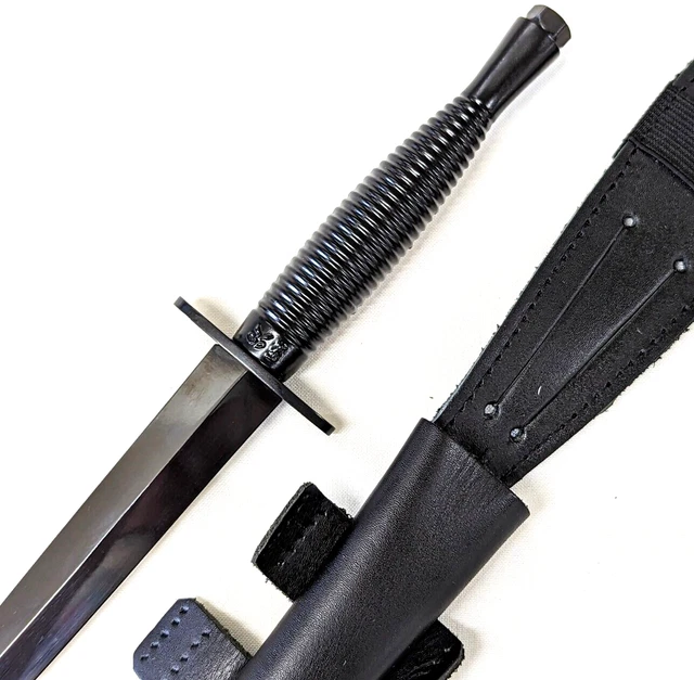 *AUSTRALIAN ARMY COMMANDO dagger with leather sheath UK made J Nowill ...