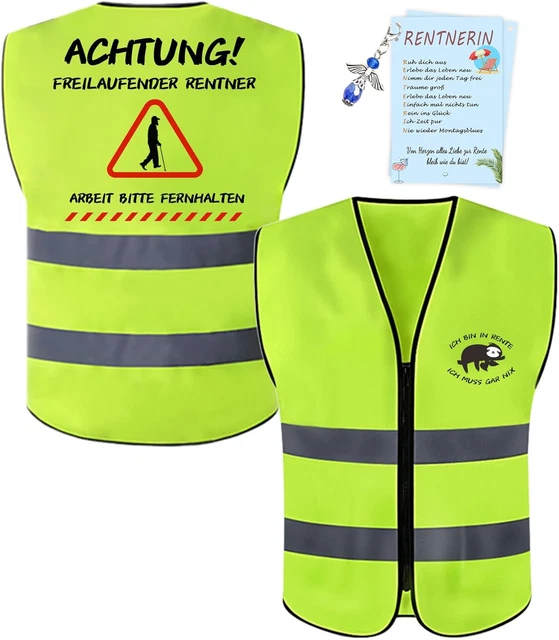 RENTNER GESCHENK MÄNNER Weste lustig Ruhestand Abschied Reflektorweste ...