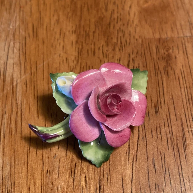 VINTAGE SIGNED CARA CHINA Staffordshire England Daisy Flower BROOCH Pin ...