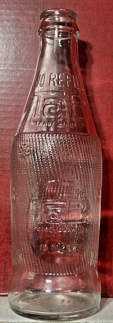 VINTAGE EMBOSSED TAB Clear Glass SODA BOTTLE 10 FL OZ NO DEPOSIT REFILL ...